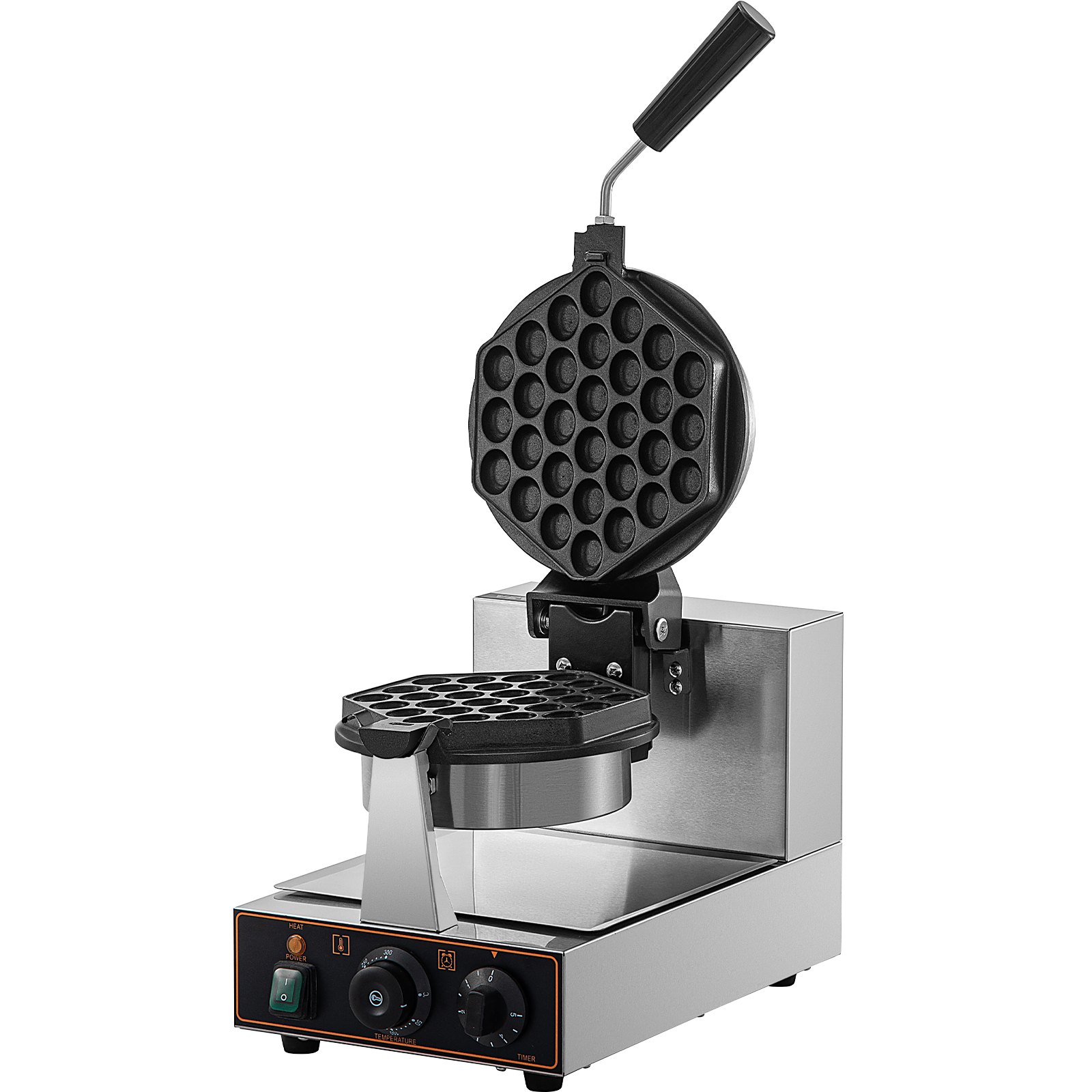 VEVOR Commercial Bubble Waffle Maker, Hexagonal Mould, 1200W Egg Bubble ...