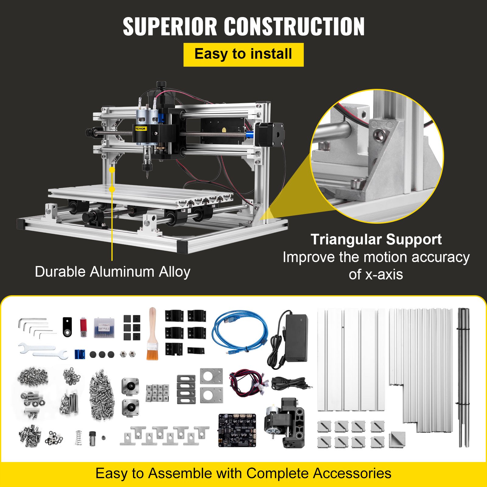 VEVOR CNC 3018 CNC Router Kit 3 Axis CNC Router Machine GRBL Control ...