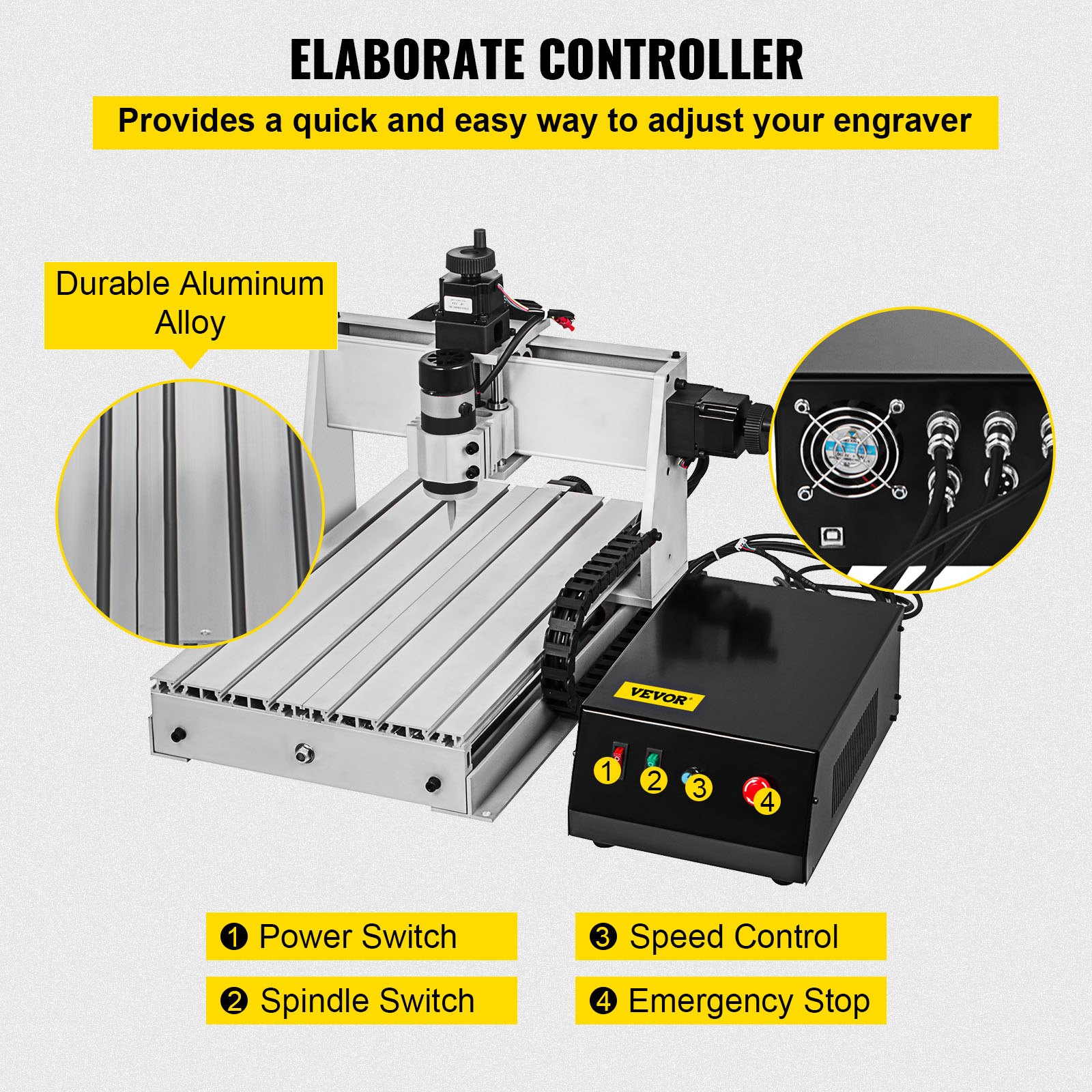VEVOR CNC Machine 3 Axis CNC Router 3040 CNC Router Engraver Machine ...