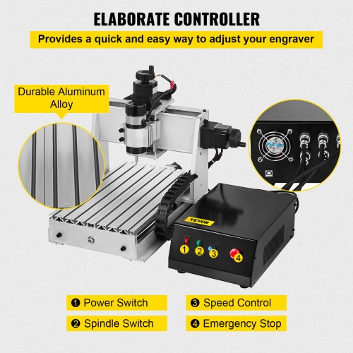 VEVOR CNC Router Engraver Kit 3020 CNC Router 4 Axis USB Port CNC ...