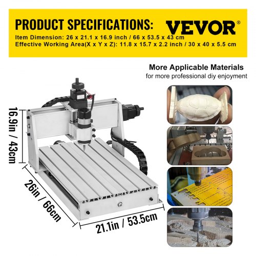VEVOR Vevor 4 Axis Cnc 3040 Engraving Milling Machine Usb Port Milling ...