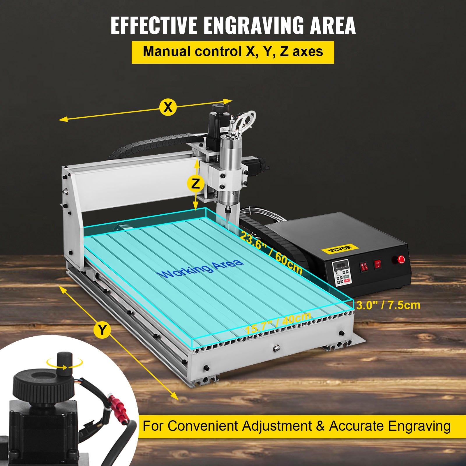 VEVOR Vevor 4axis Cnc Router 6040 Machine Tool 6063 Industrial Aluminum ...