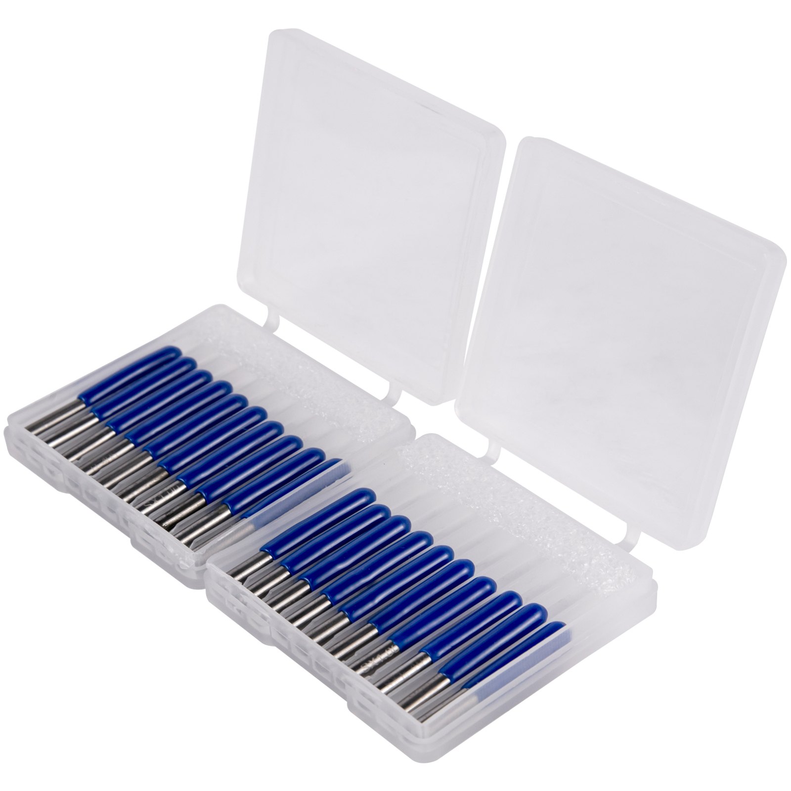 VEVOR 20PCs CNC Bits, 1/8" Shank CNC Router End Mill, 0.1mm Tip V-Shape ...