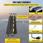 VEVOR Cable Protector Ramp, 5 Packs 2 Channels Speed Bump Hump, Rubber ...