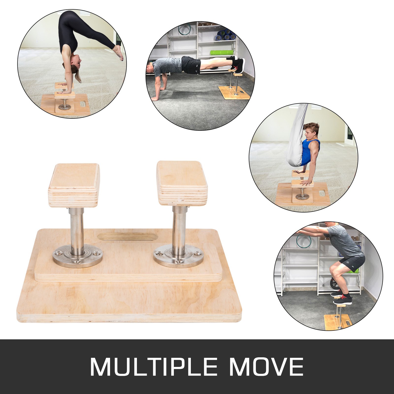 VEVOR 8" Height Fixed Handstand Canes，Gymnastics Inversion Yoga Balance ...