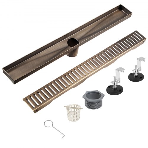 VEVOR Linear Drain 304 Stainless Steel 24x2.75in Linear Tile Drain 30L ...