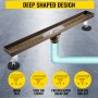 VEVOR Linear Drain 304 Stainless Steel 24x2.75in Linear Tile Drain 30L ...