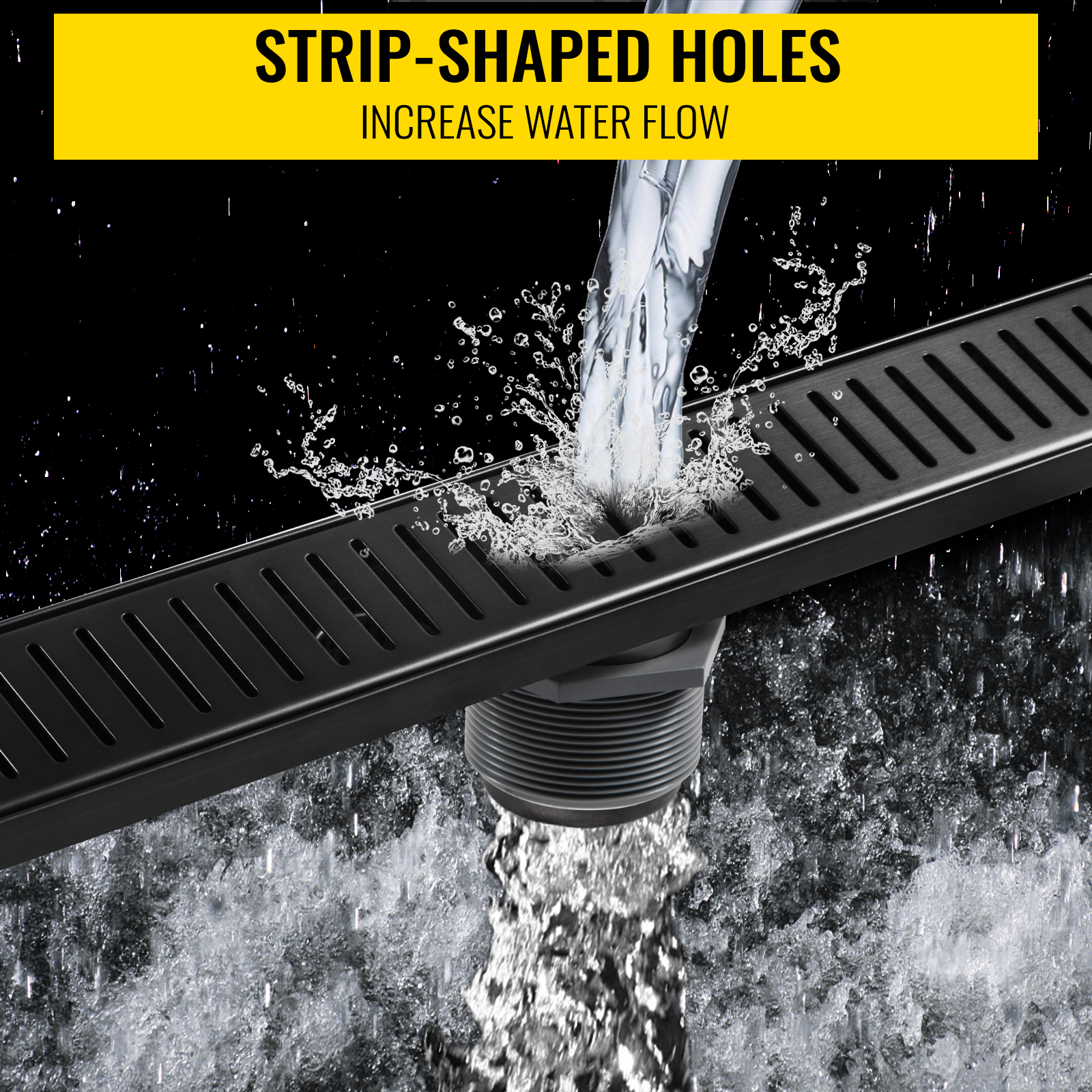VEVOR Linear Drain 304 Stainless Steel Floor Drain 36x2.75in Linear ...