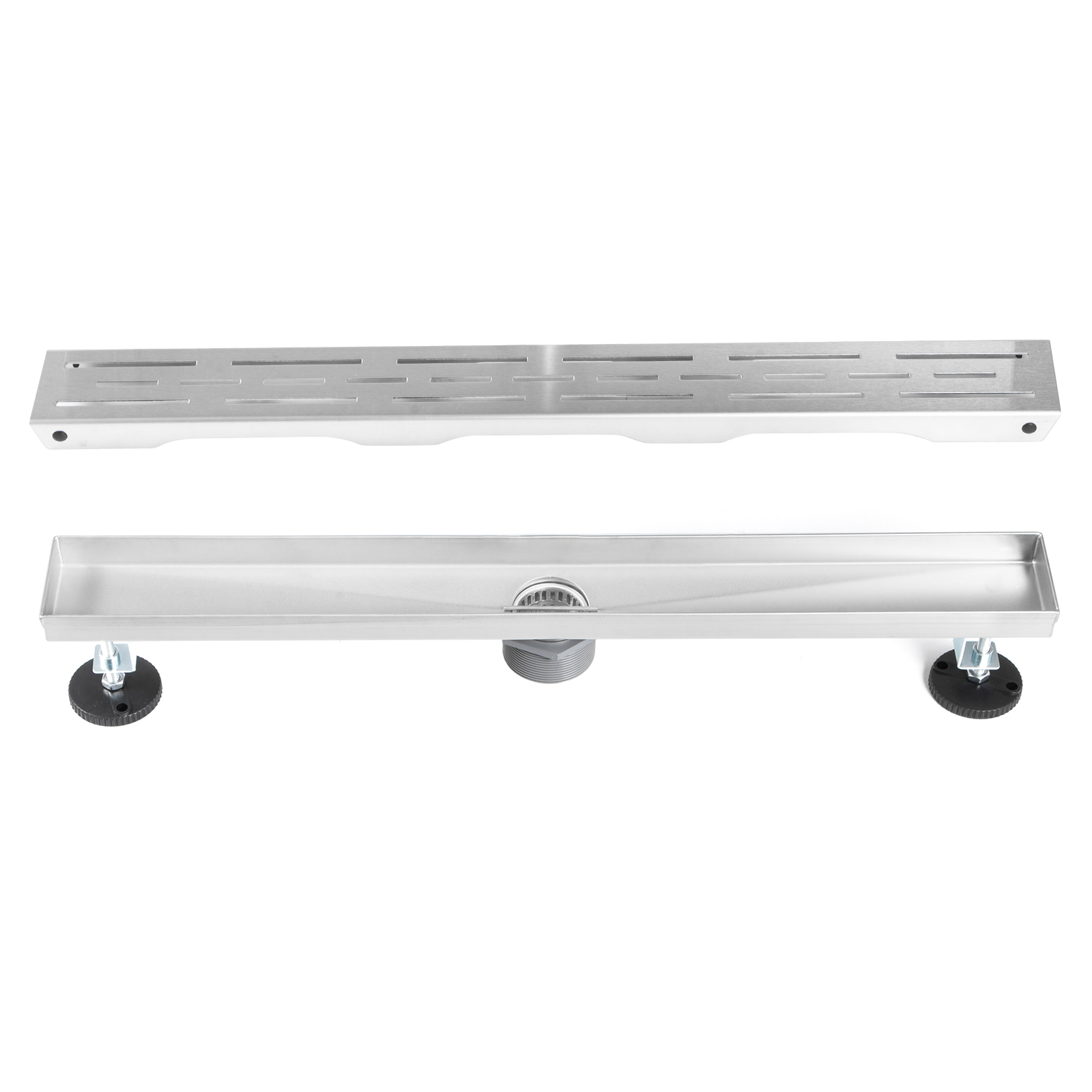 VEVOR Linear Drain 304 Stainless Steel 24x2.75inch Linear Tile Drain ...