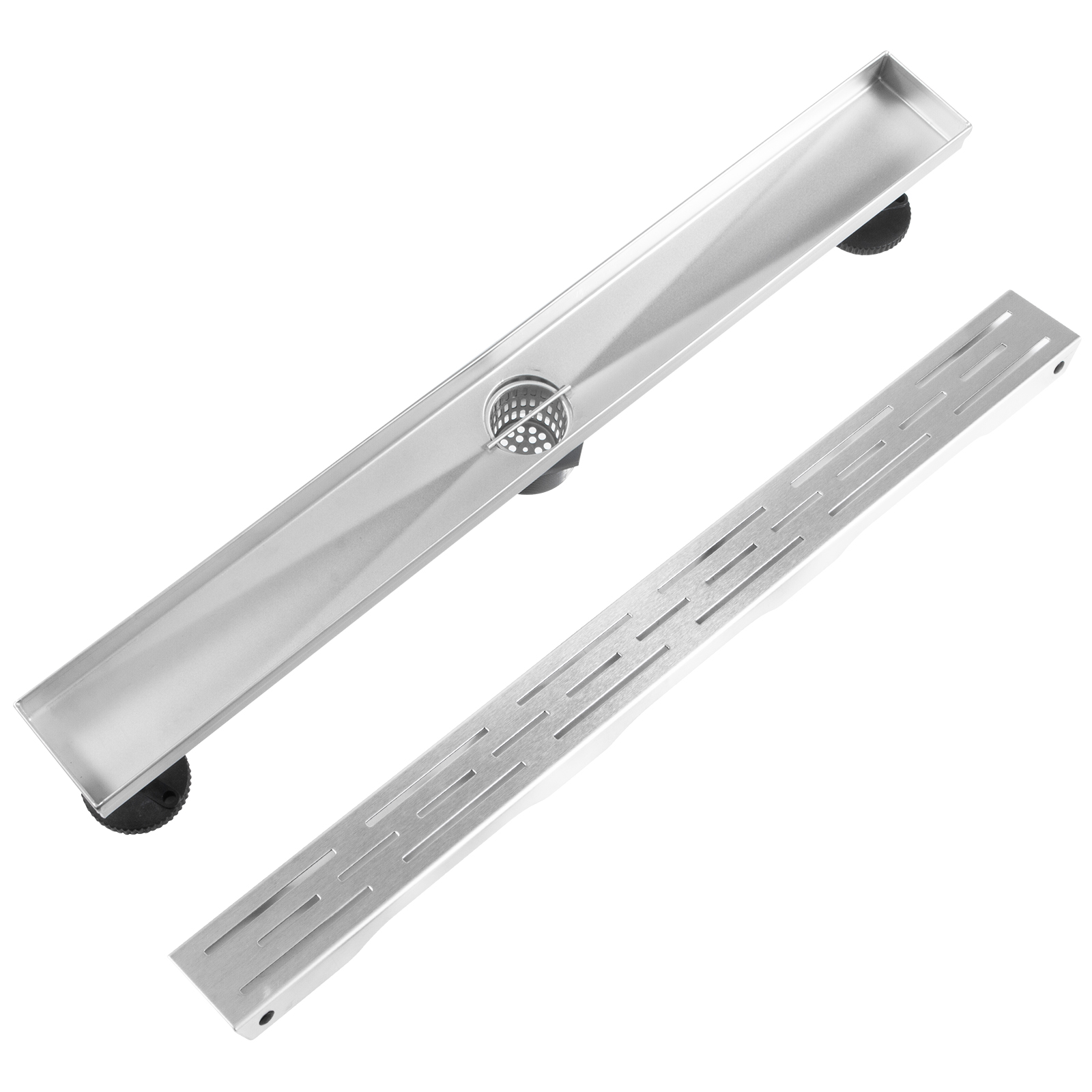 VEVOR Linear Drain 304 Stainless Steel 24x2.75inch Linear Tile Drain ...