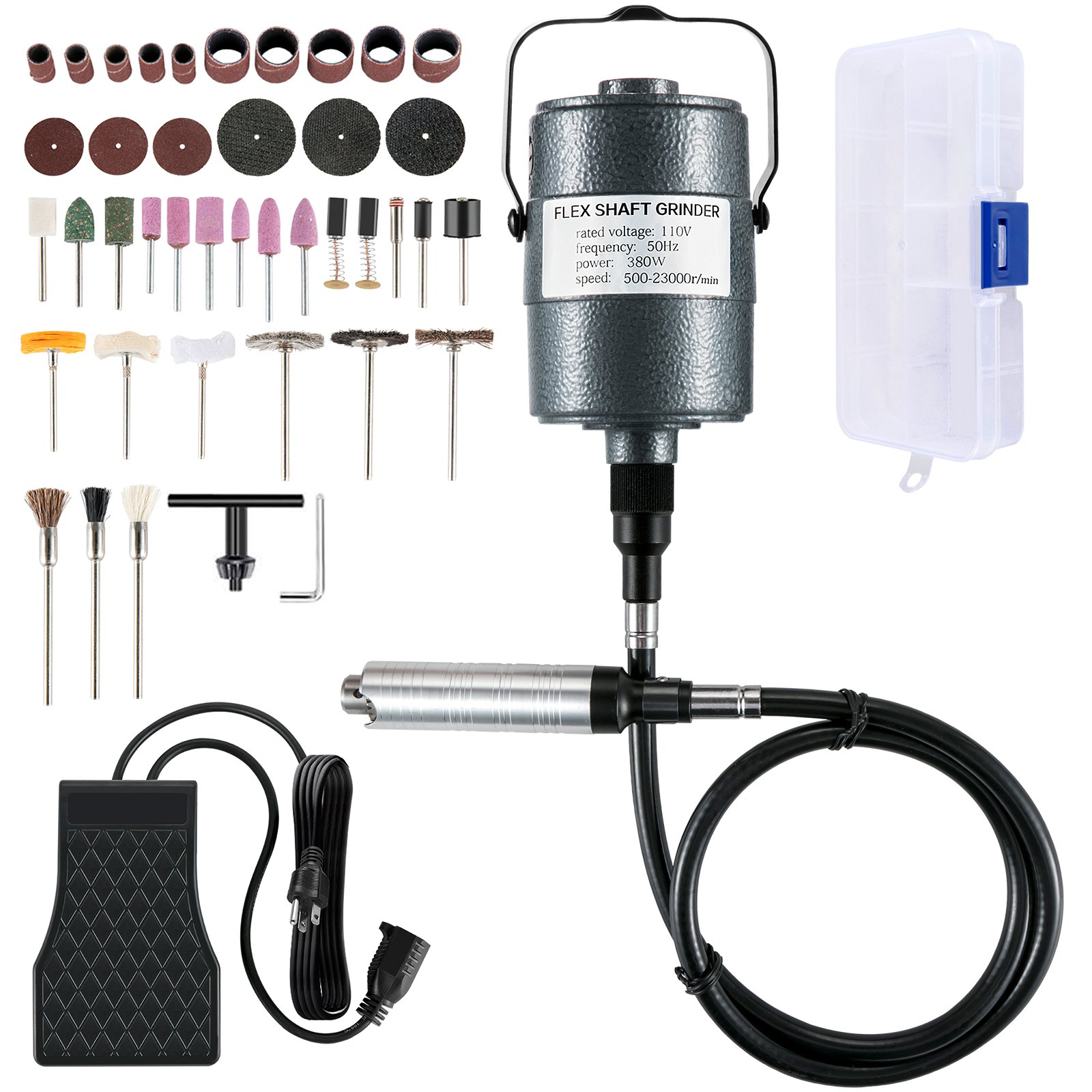 VEVOR Flex Shaft Grinder 380W Rotary Tool 500-23000RPM Rotary Carver ...