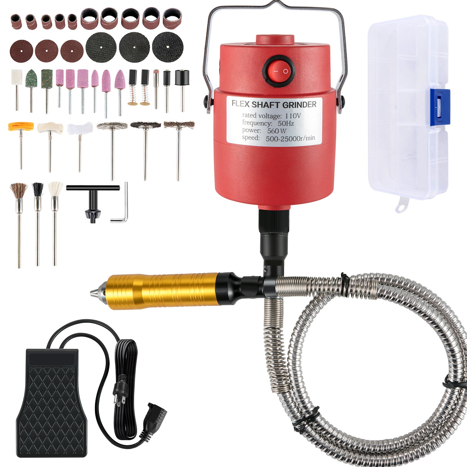 VEVOR Flex Shaft Grinder 560W Rotary Tool with 1/4" 3-Jaw Chuck ...