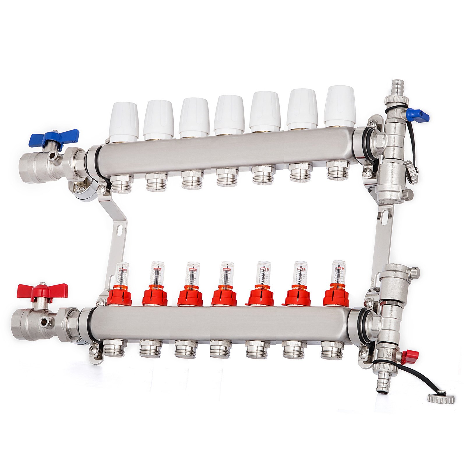 VEVOR VEVOR PEX Radiant Floor Manifold 7 Loop 1/2Inch Radiant ...
