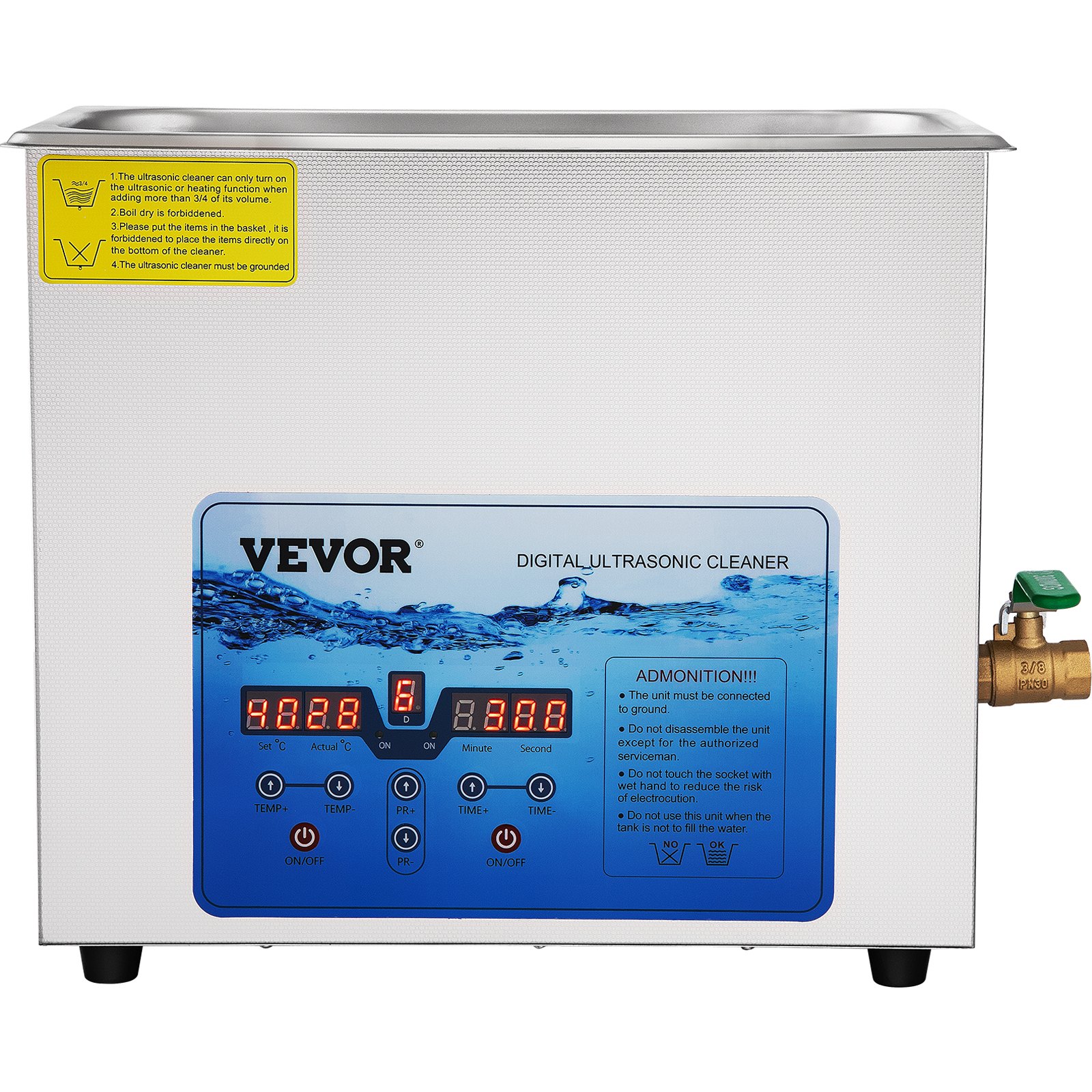 VEVOR Ultrasonic Cleaner, 36KHz~40KHz Adjustable Frequency, 6L 110V ...
