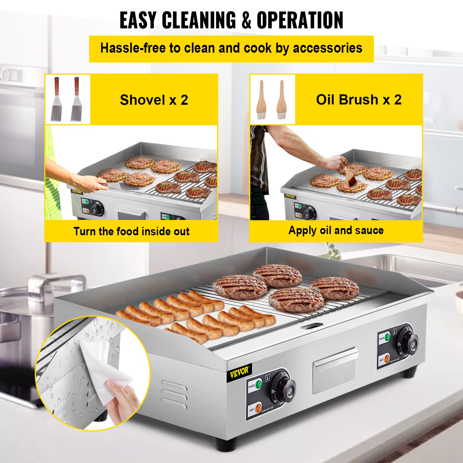 Electric Grill Grooved And Flat Top Grill Combo 30-inch Commercial ...