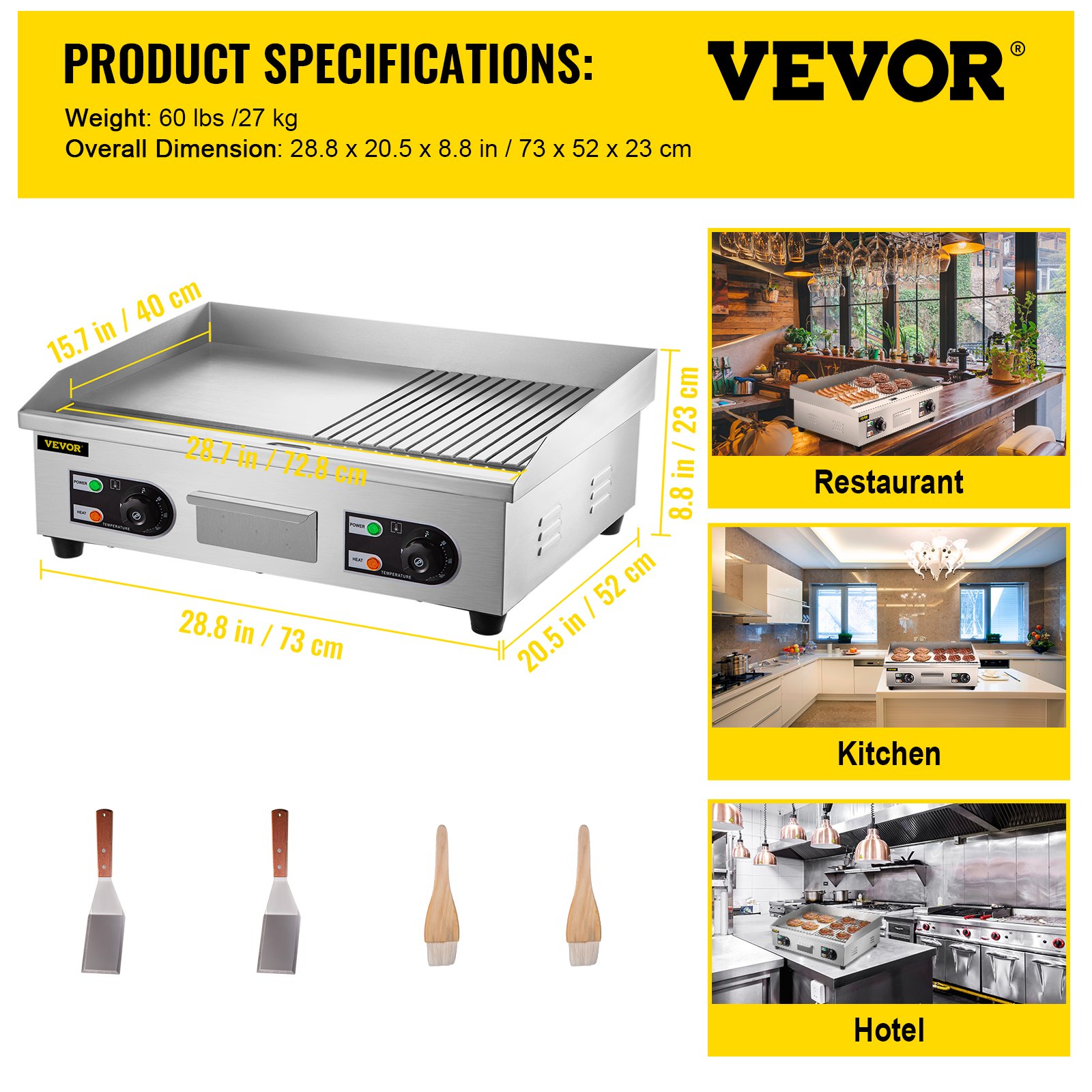 Electric Grill Grooved And Flat Top Grill Combo 30-inch Commercial ...