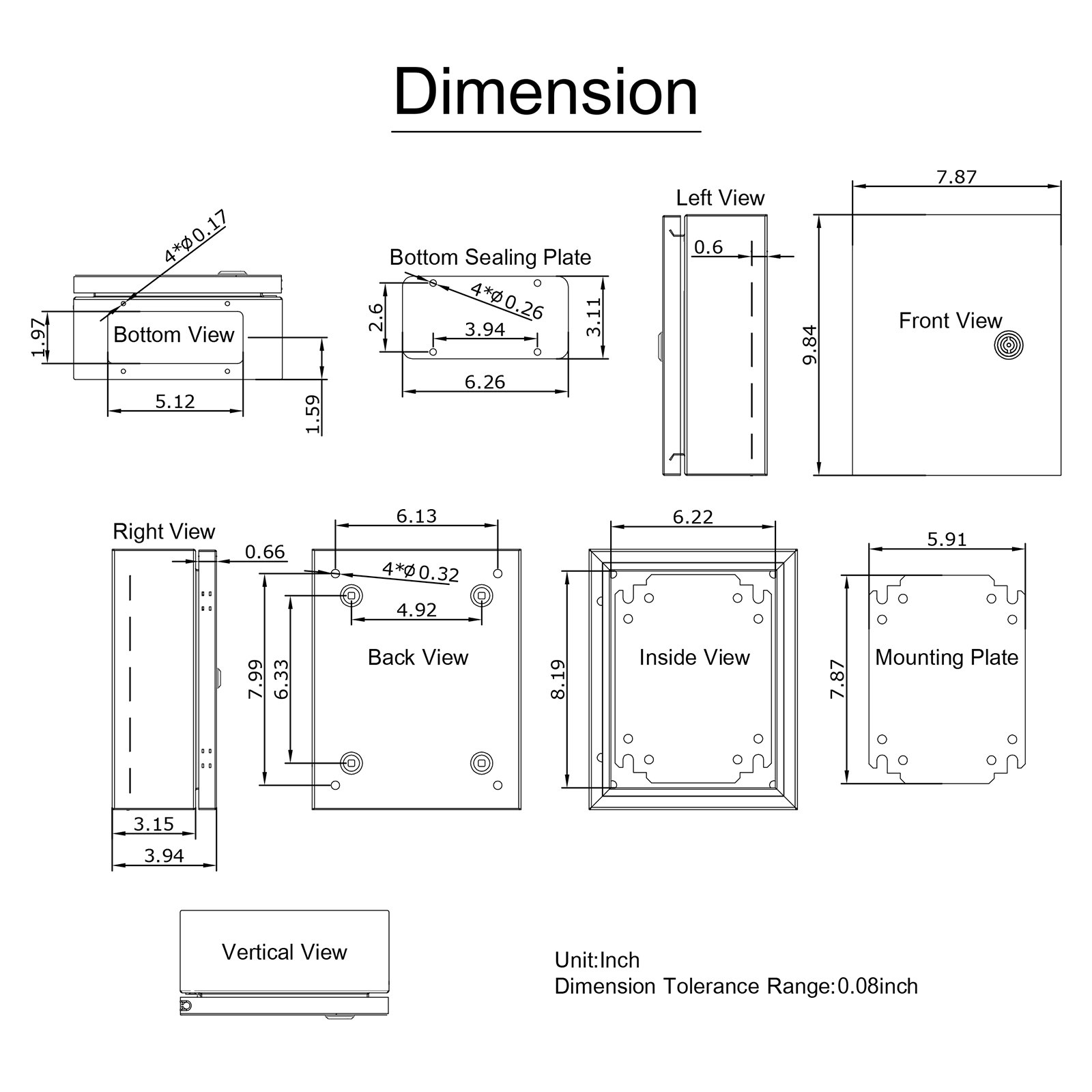 VEVOR NEMA Stainless Steel Enclosure, 10 x 8 x 4'' NEMA 4X Steel ...
