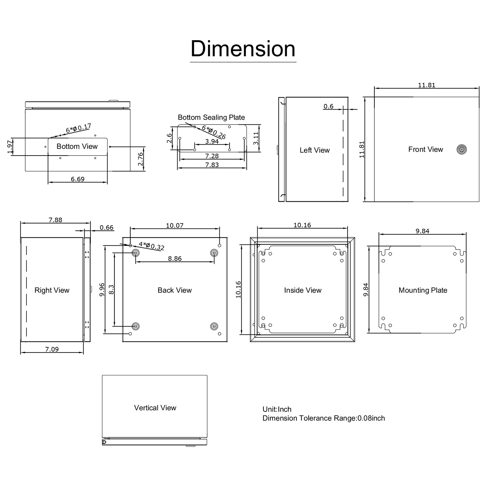 Vevor 12x12x8" Stainless Steel Electrical Box Nema 4x Ip65 Electrical ...