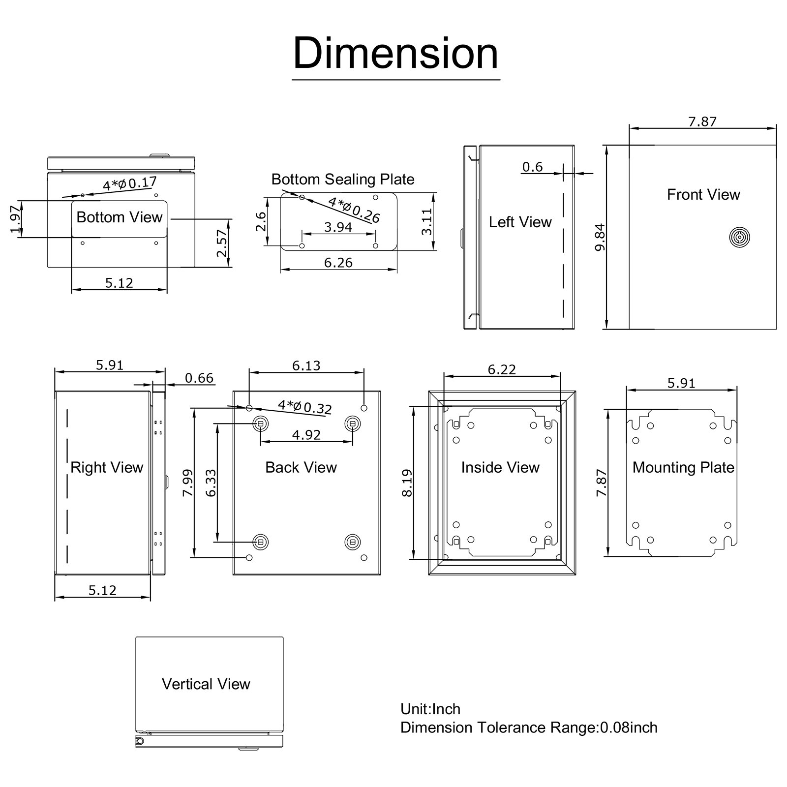 VEVOR VEVOR Steel Electrical Box Electrical Enclosure Box 10x8x6 ...