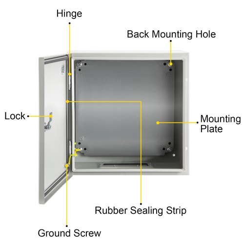 VEVOR NEMA Steel Enclosure, 12 x 12 x 8'' NEMA 4X Steel Electrical Box ...