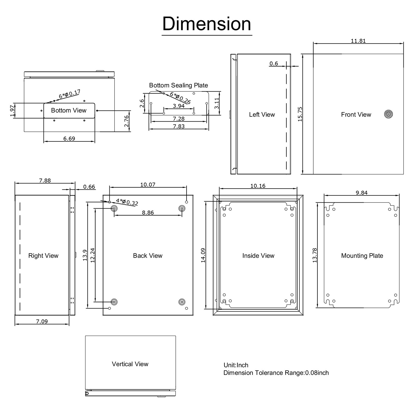 VEVOR VEVOR Steel Electrical Box Electrical Enclosure Box 16x12x8 ...