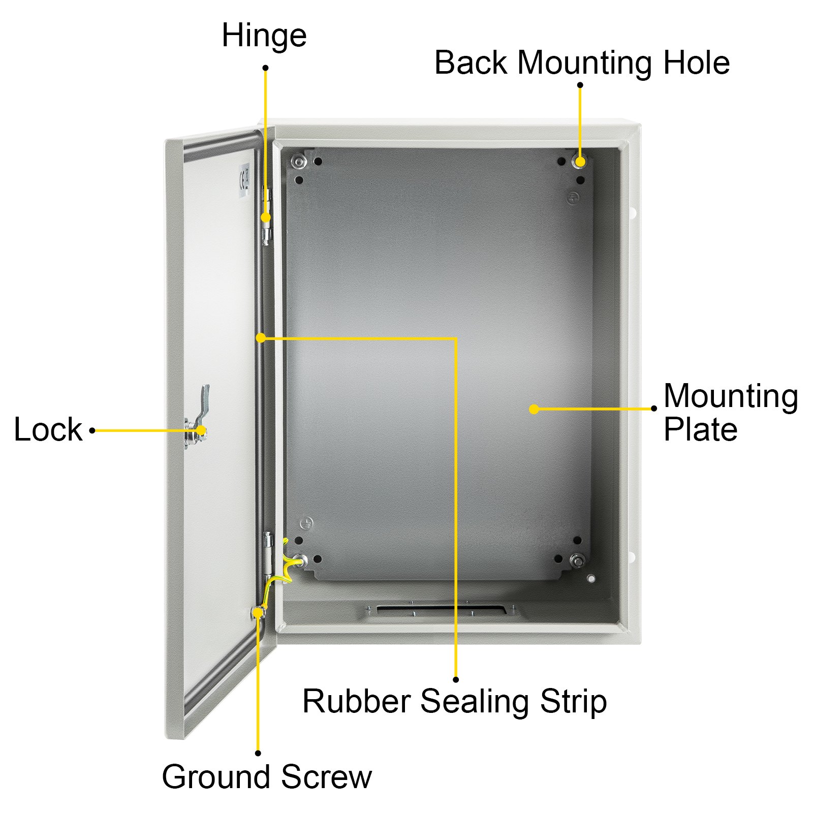 VEVOR VEVOR Steel Electrical Box Electrical Enclosure Box 16x12x8 ...
