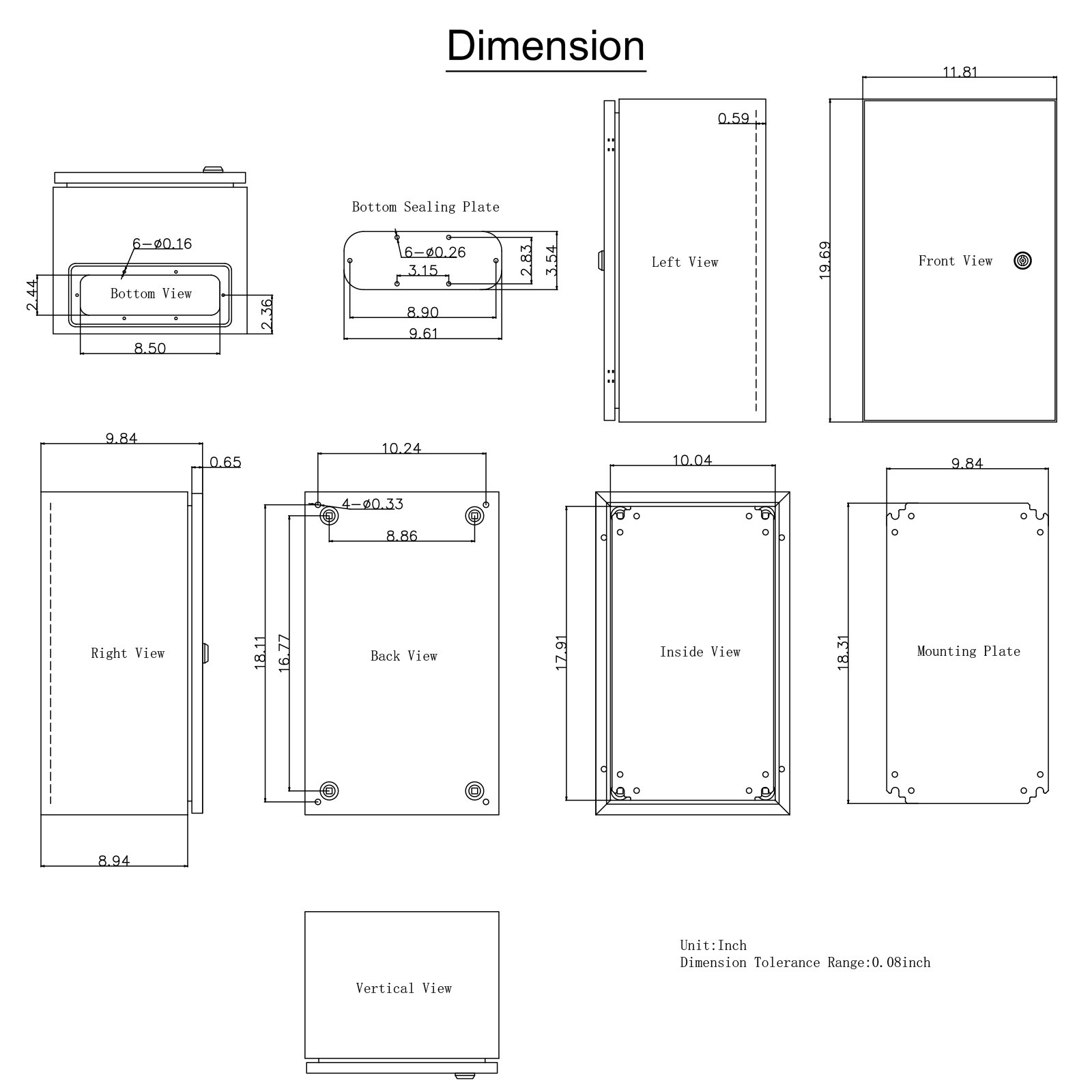 VEVOR VEVOR Steel Electrical Box Electrical Enclosure Box 50x30x25 cm ...