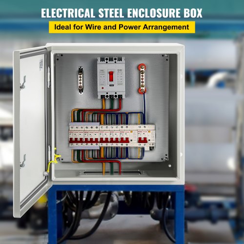 VEVOR Steel Electrical Box Electrical Enclosure Box 24x24x12'' Carbon ...