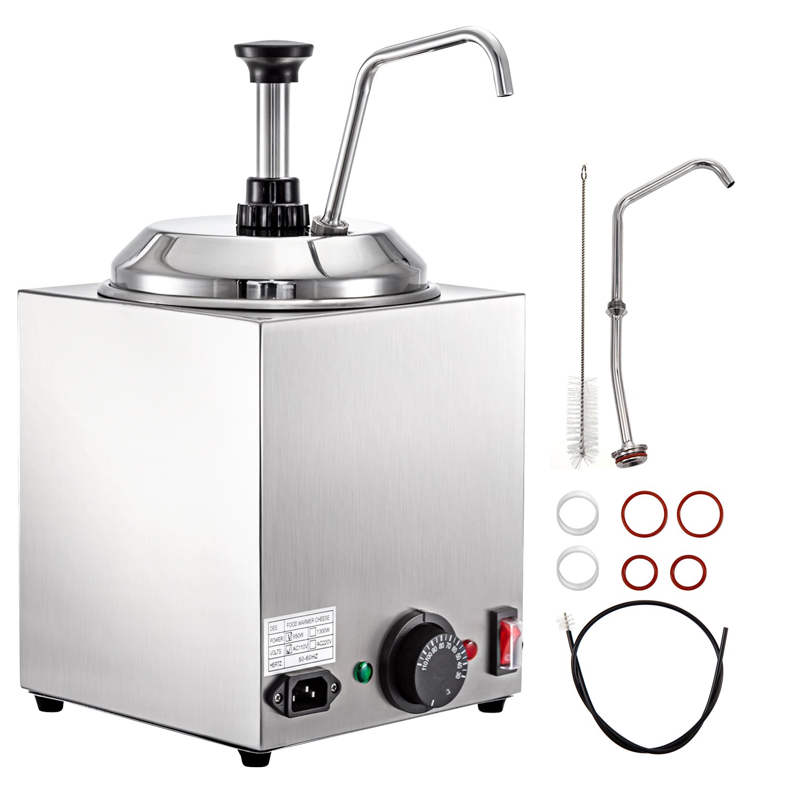 2.6 Qt. Electric Countertop Nacho Cheese Sauce Warmer Pump Dispenser ...