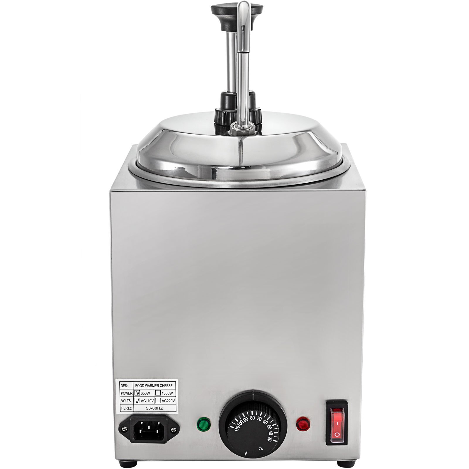 VEVOR Cheese Dispenser with Pump, 2.6Qt Capacity Nacho Cheese Warmer ...