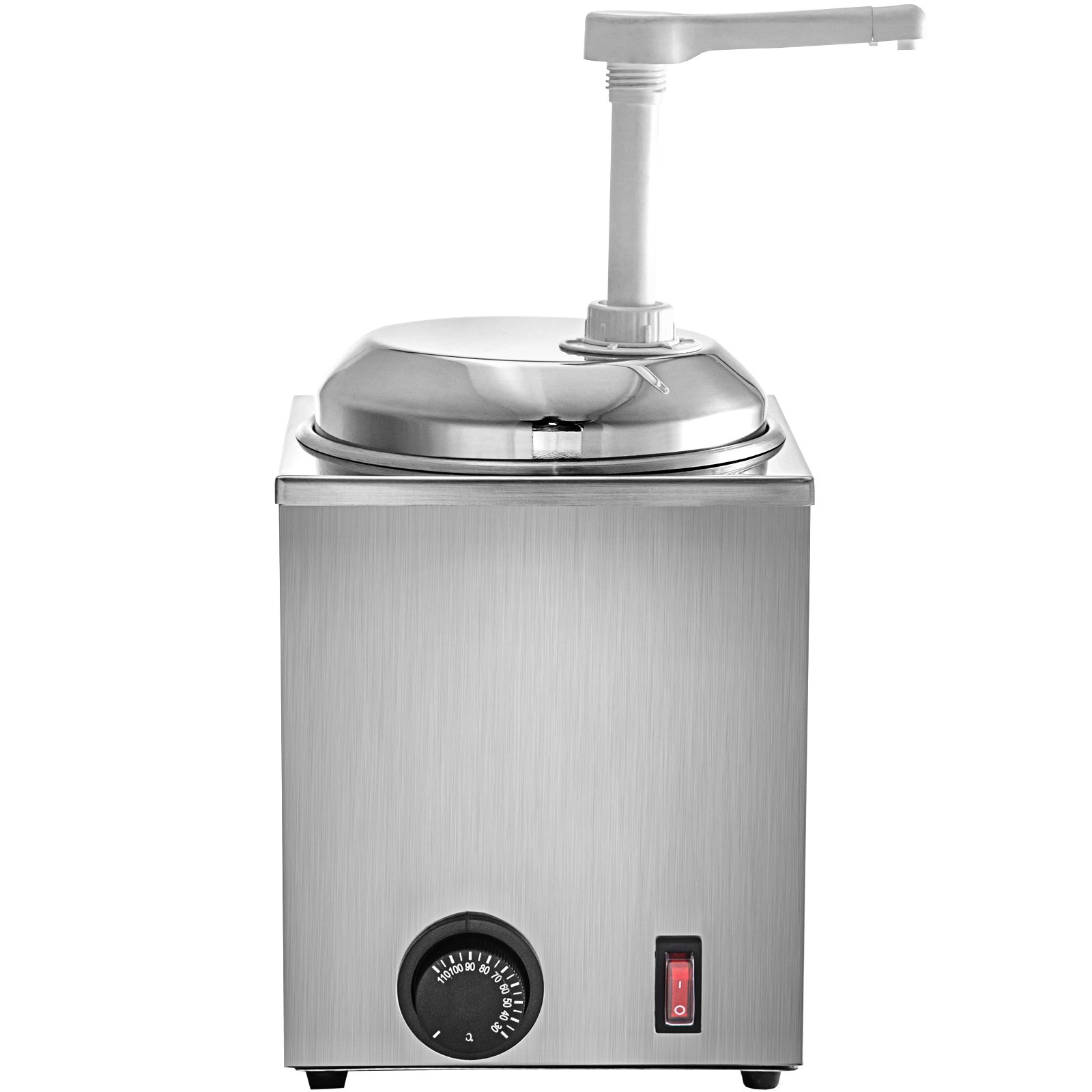 VEVOR Hot Fudge Warmer with Pump, 2.6 Qt Hot Fudge Dispenser, 650 W ...
