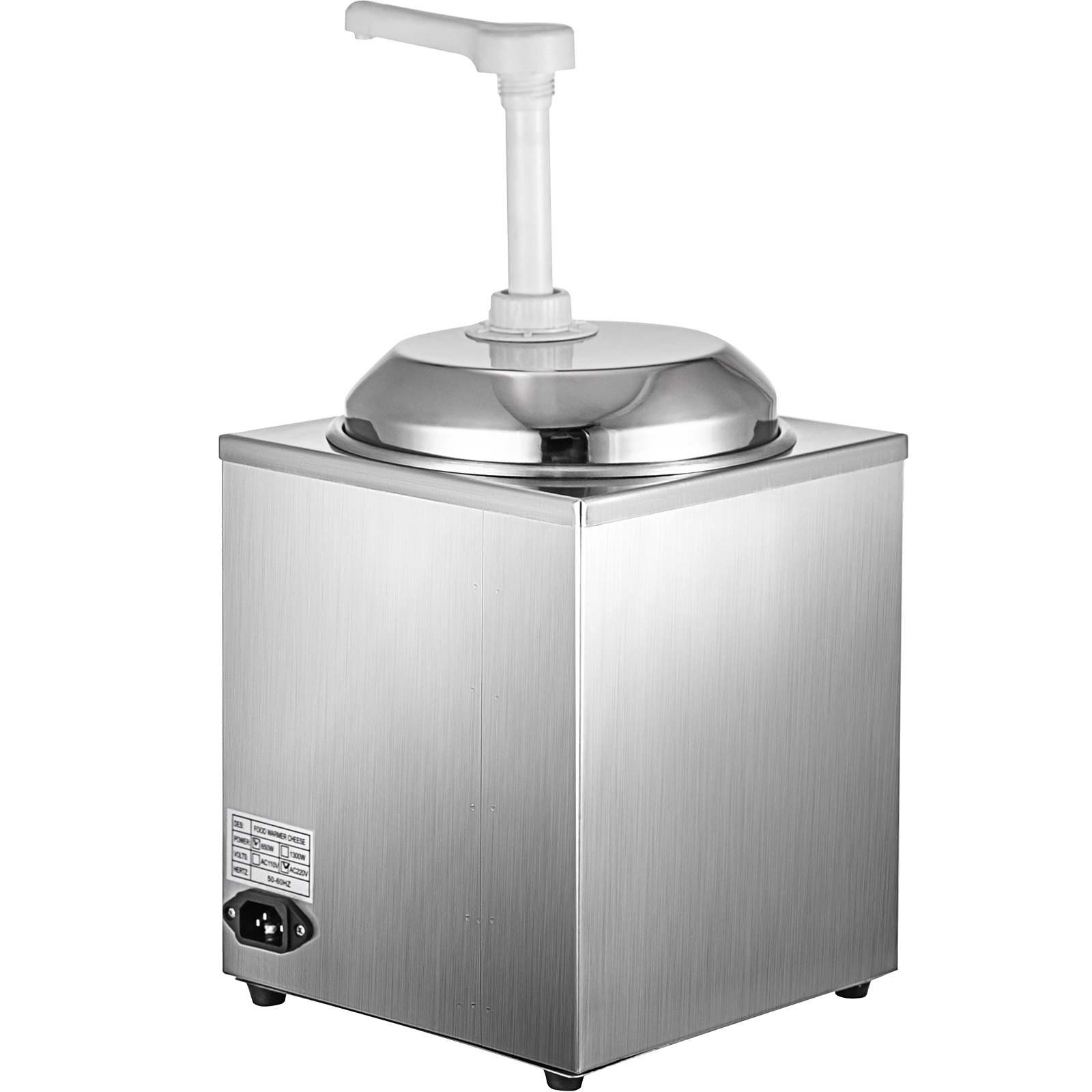 VEVOR Hot Fudge Warmer with Pump, 2.6 Qt Hot Fudge Dispenser, 650 W ...