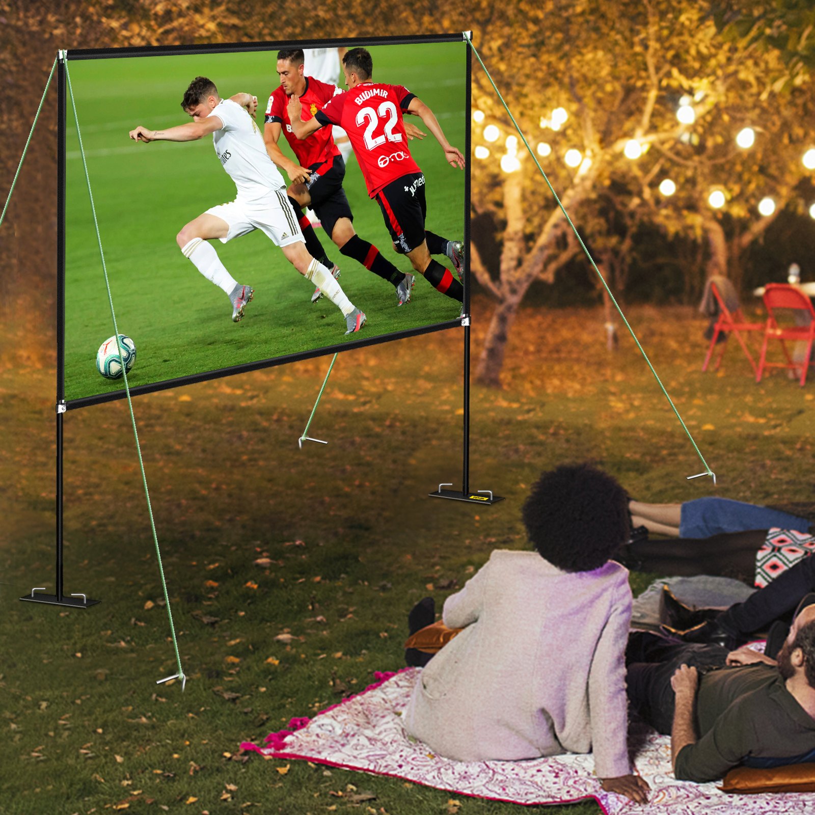 VEVOR Movie Screen with Stand 80inch Portable Projector Screen 16:9 4K ...