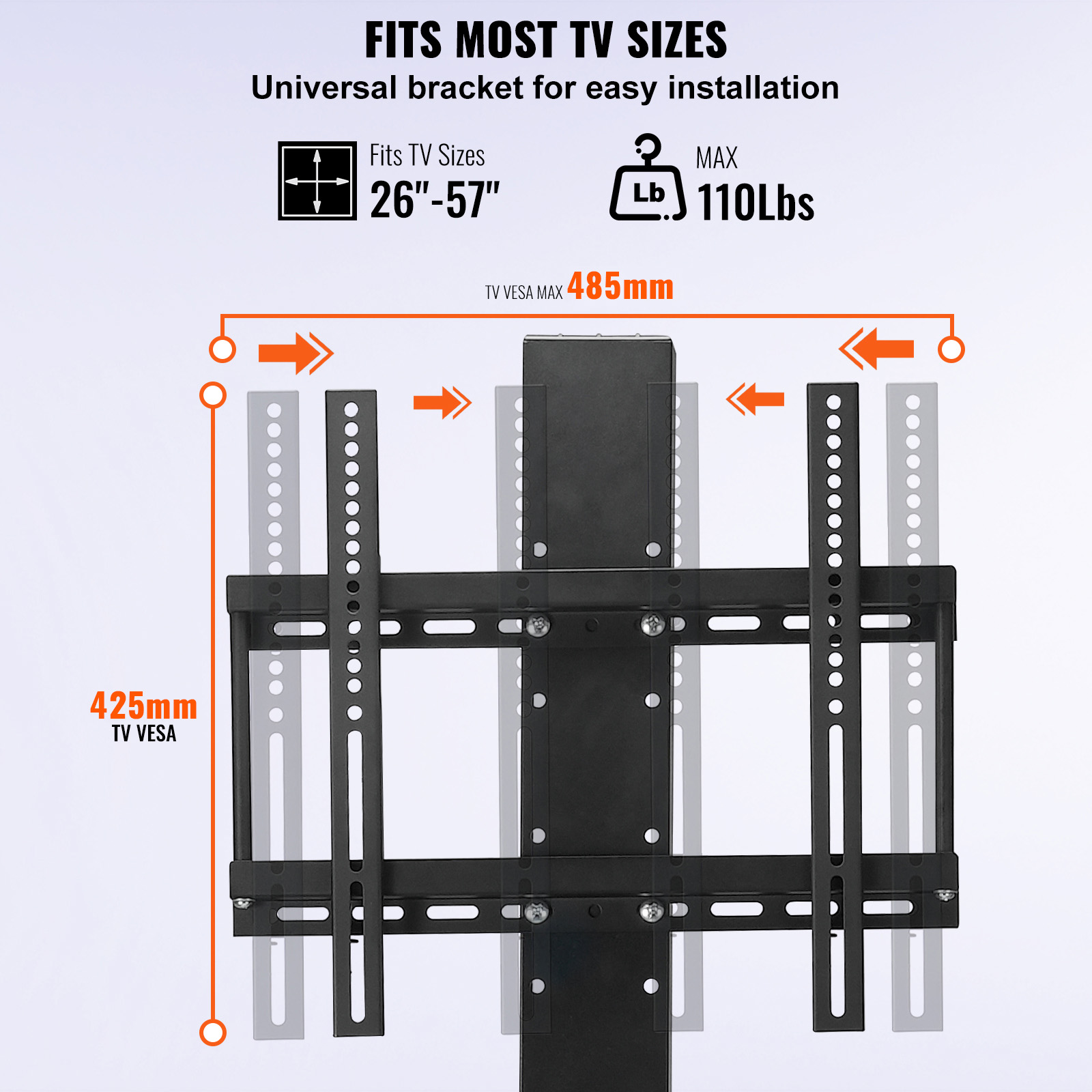 28" Motorized Tv Lift Mount Bracket For 26-57" Tvs 700mm Stroke ...