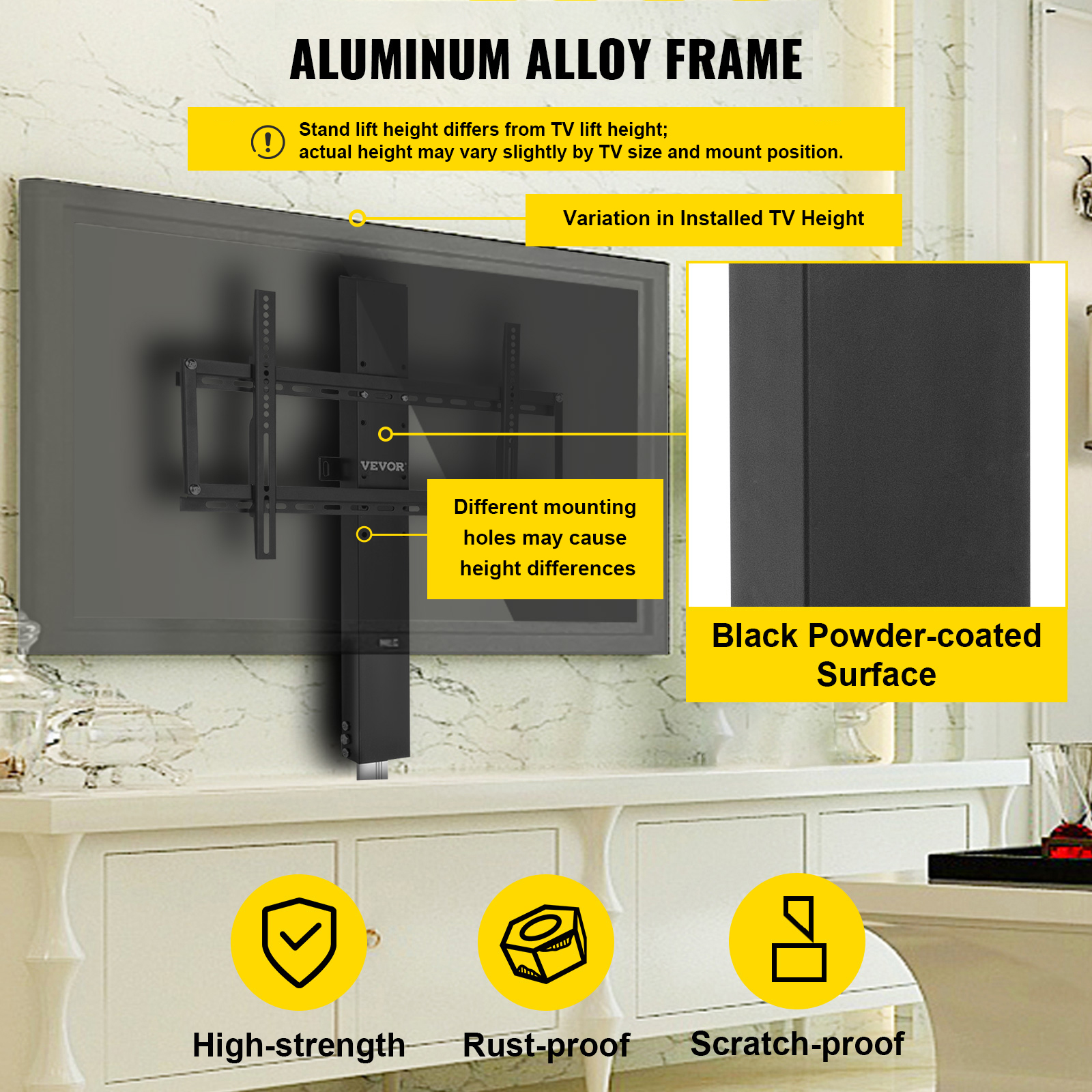 28" Motorized Tv Lift Mount Bracket For 26-57" Tvs 700mm Stroke ...