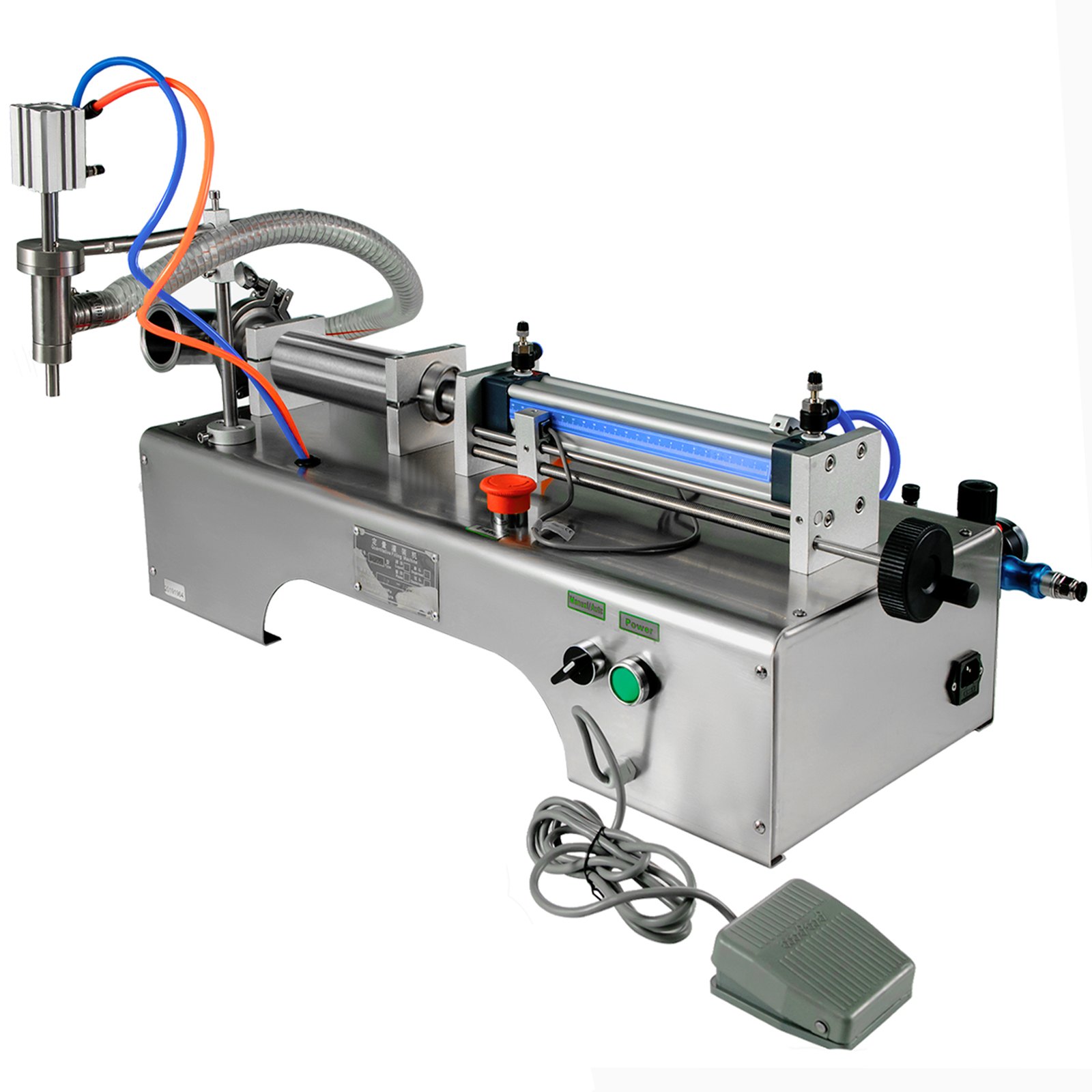 VEVOR Horizontal Full Pneumatic Liquid Filling Machine, 100-1000ml Semi ...