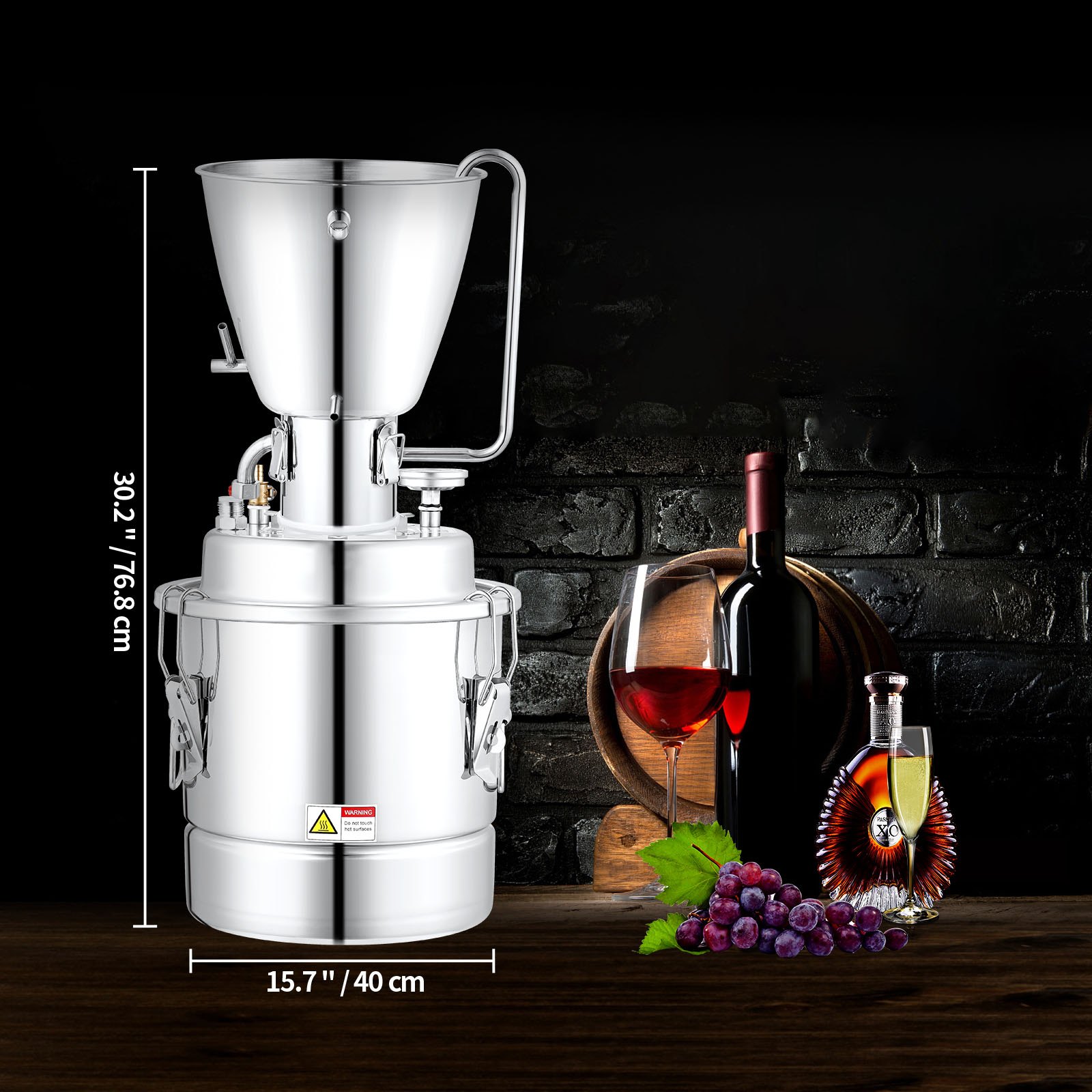 VEVOR 13 Gal Alcohol Distiller Machine Brewing Equipment DIY Whiskey ...