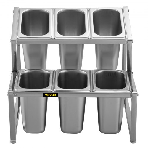 VEVOR Expandable Spice Rack, 13.8"-23.6" Adjustable, 2-Tier Stainless ...