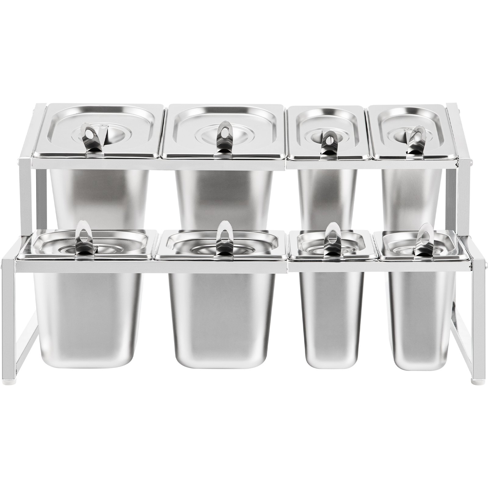 VEVOR Expandable Spice Rack, 13.8"-23.6" Adjustable, 2-Tier Stainless ...
