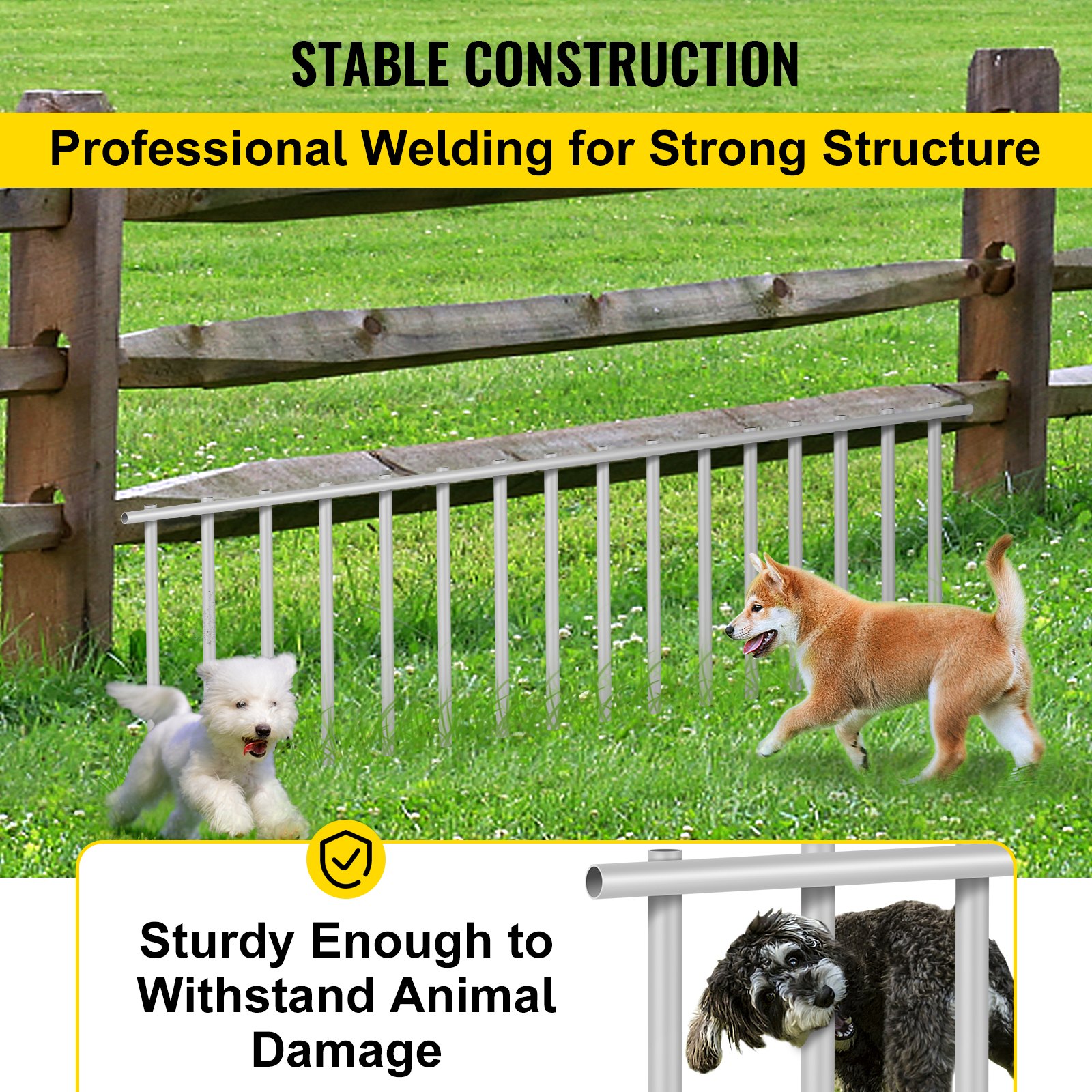 VEVOR 10 Pack Animal Barrier, 10"x32" Dog Fence Barrier, Q235 Iron No ...