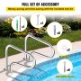 VEVOR Pool Handrail, 32 x 22.5 Swimming Pool Stair Rail, 304 Stainless ...