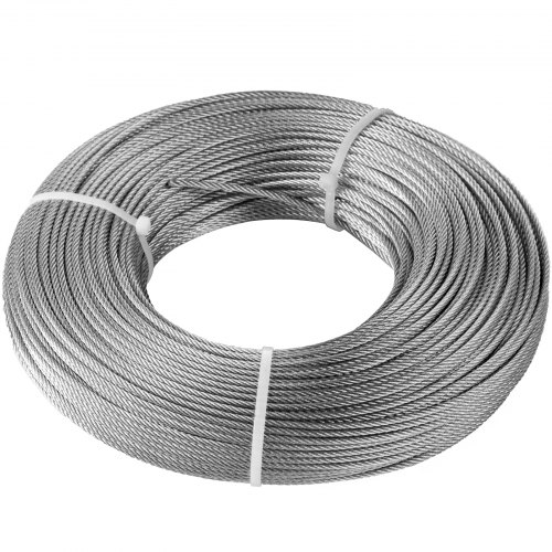 VEVOR Galvanized Steel Cable, 1/8'' Aircraft Cable, 500ft Galvanized ...