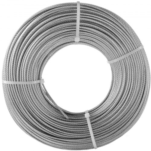 VEVOR Galvanized Steel Cable, 1/8'' Aircraft Cable, 500ft Galvanized ...