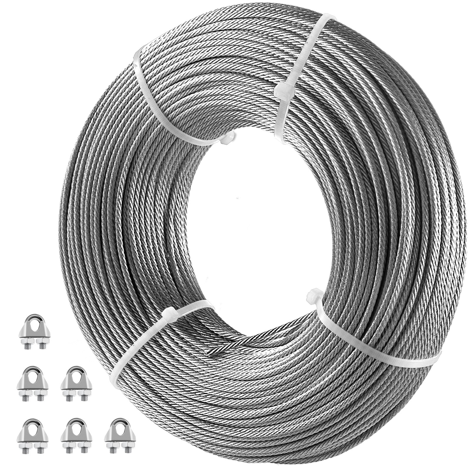 Vevor Galvanized Steel Cable Aircraft Cable 1/8'' 500ft 7x7 With Cable ...