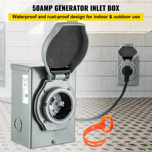 VEVOR Generator Inlet Box, 50amp Power Box, SS2-50P Power Inlet Box, 3 ...