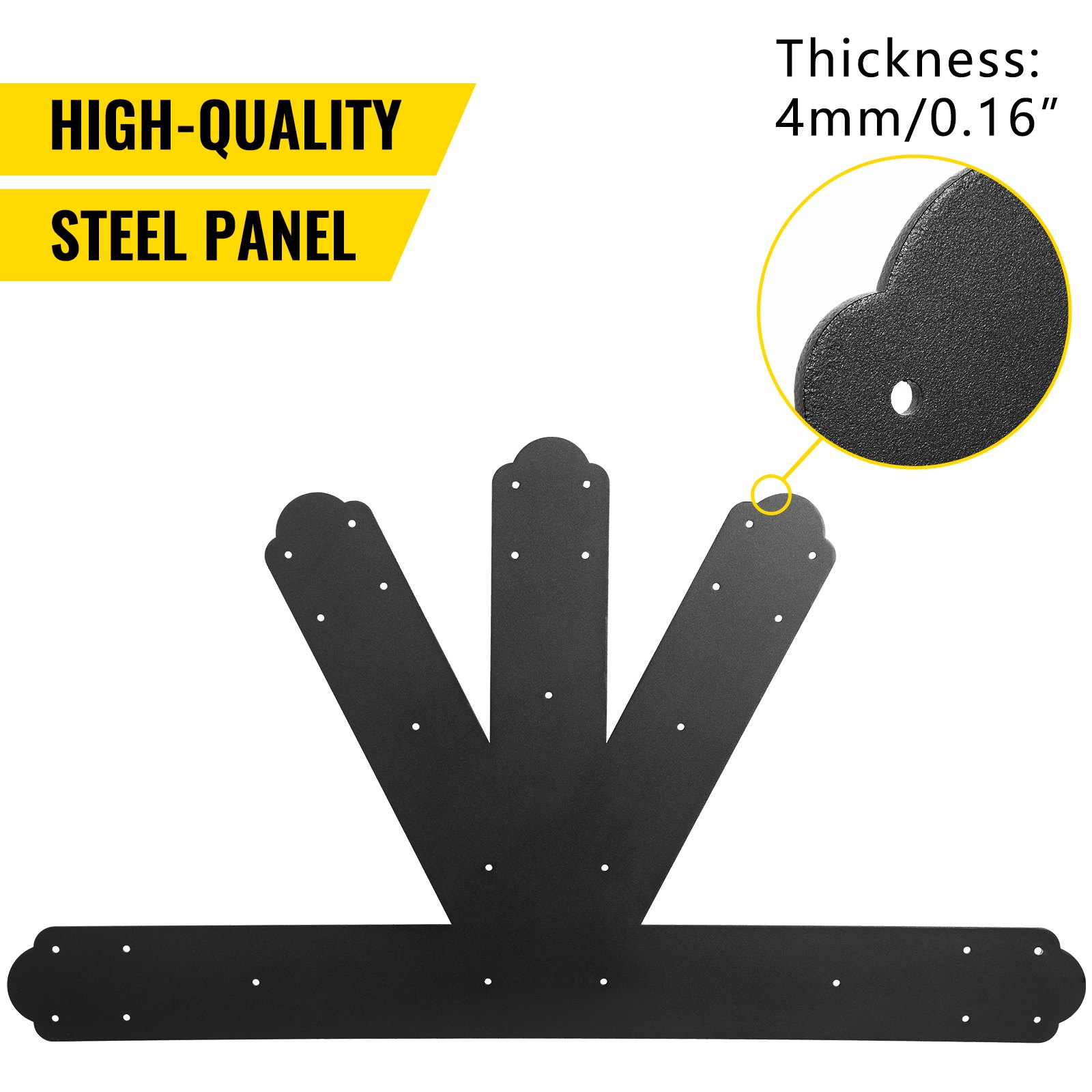 VEVOR Gable Plate, Black Powder-Coated Truss Connector Plates, 6:12 ...