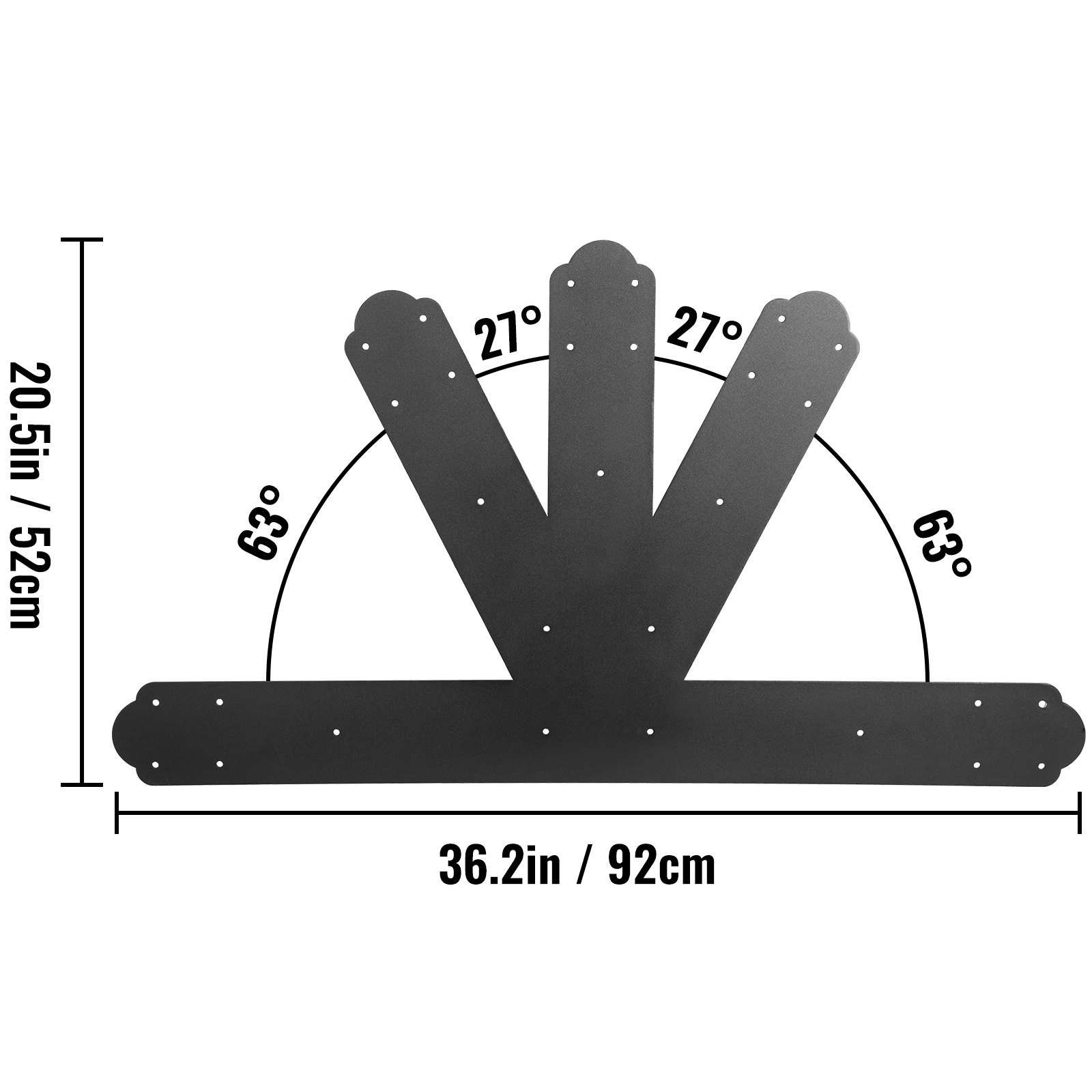 VEVOR Gable Plate, Black Powder-Coated Truss Connector Plates, 6:12 ...