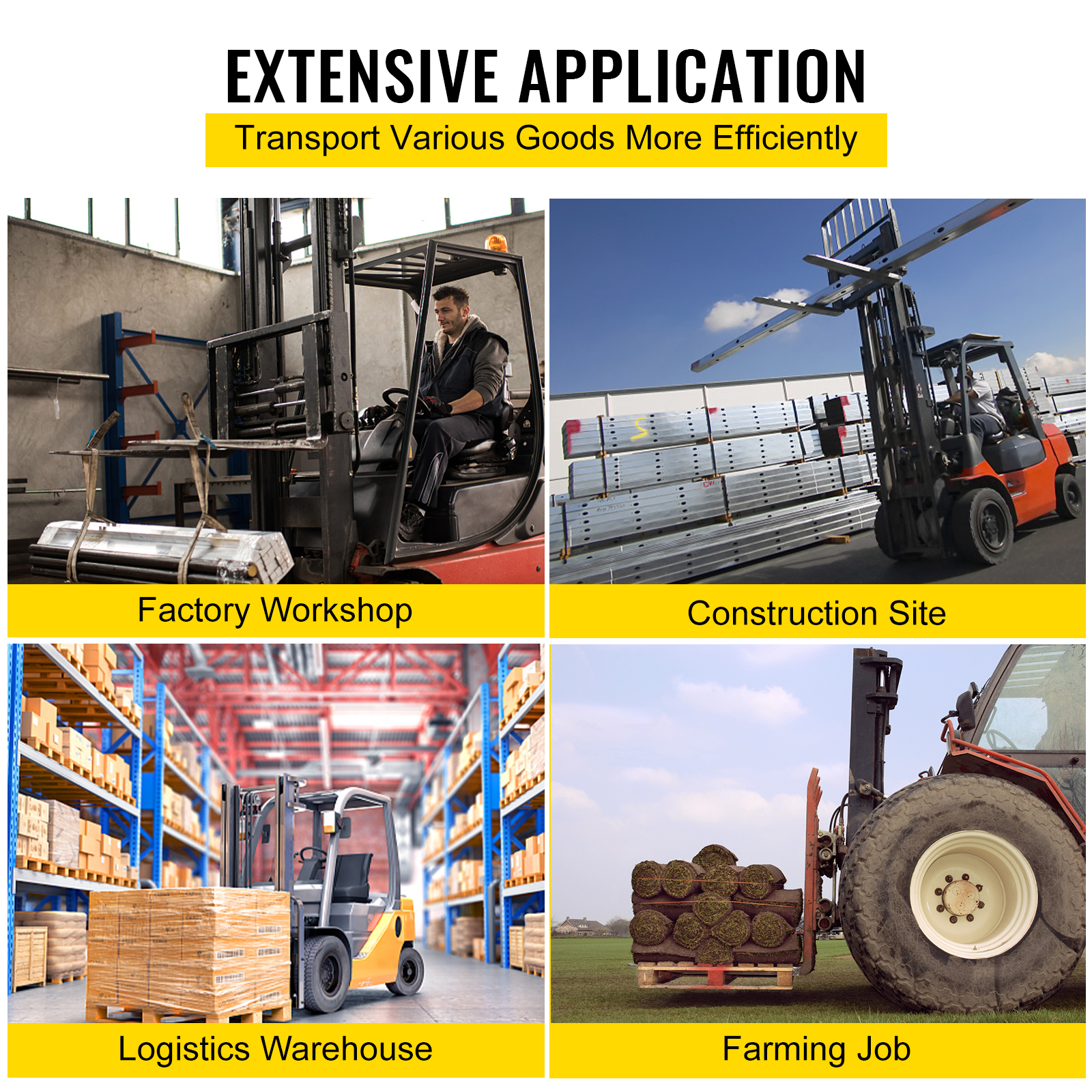 Pallet Fork Extensions Forklift Extensions 72x5.8inch for Forklift ...