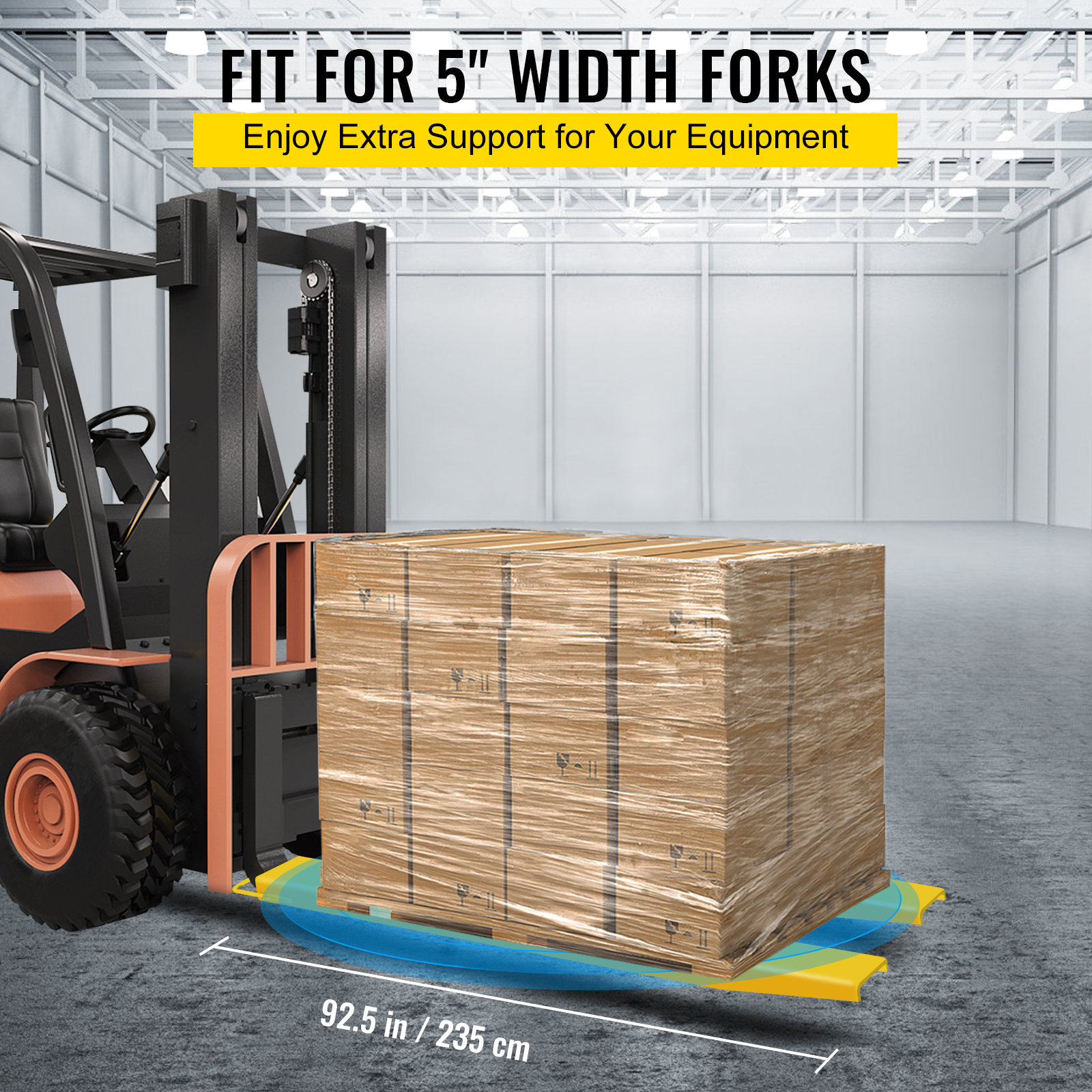 96x5.8'' Forklift Pallet Fork Extensions Pair Firmly High Tensile ...