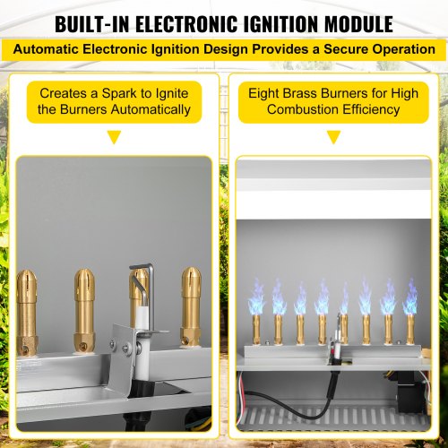 VEVOR CO2 Burner, 8 Brass Burner CO2 Generator for Plant, Liquid ...